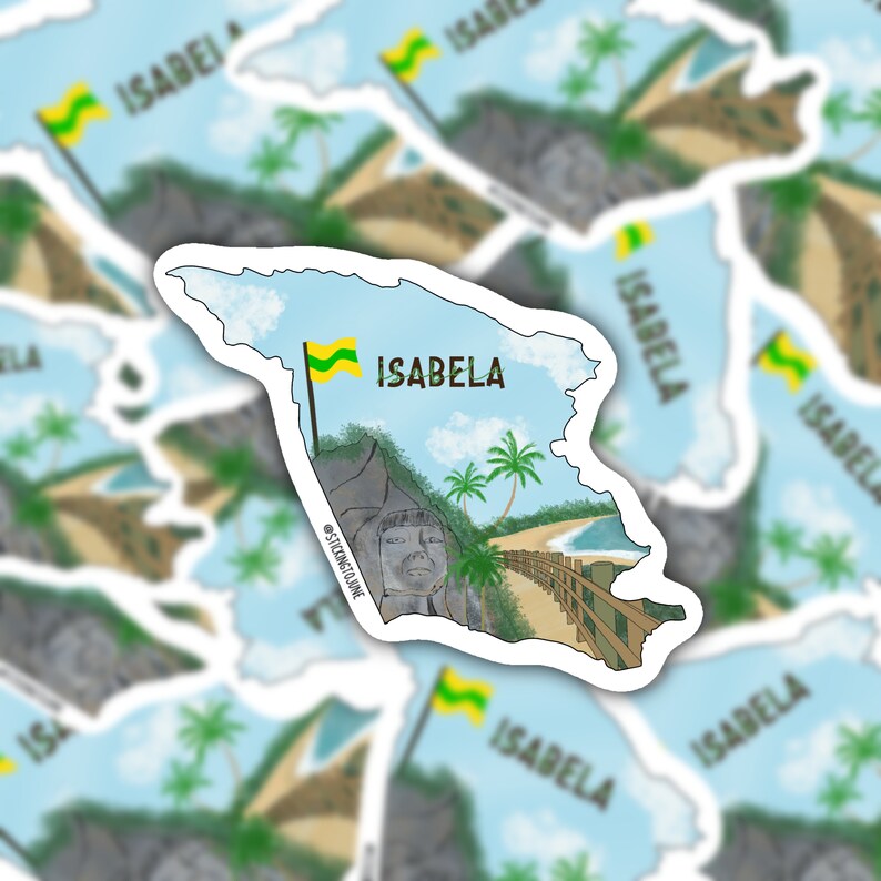 Isabela Map Puerto Rico Decal Matte Sticker for Laptop, Water Bottles ...