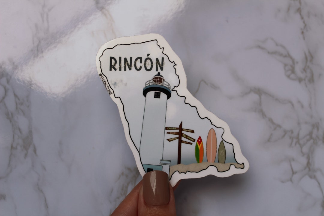 Rincon Map Puerto Rico Decal Matte Sticker for Laptop, Water Bottles ...