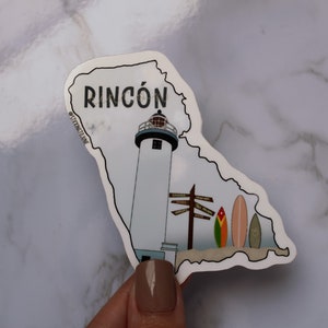 Rincon Map Puerto Rico Decal Matte Sticker for Laptop, Water Bottles ...