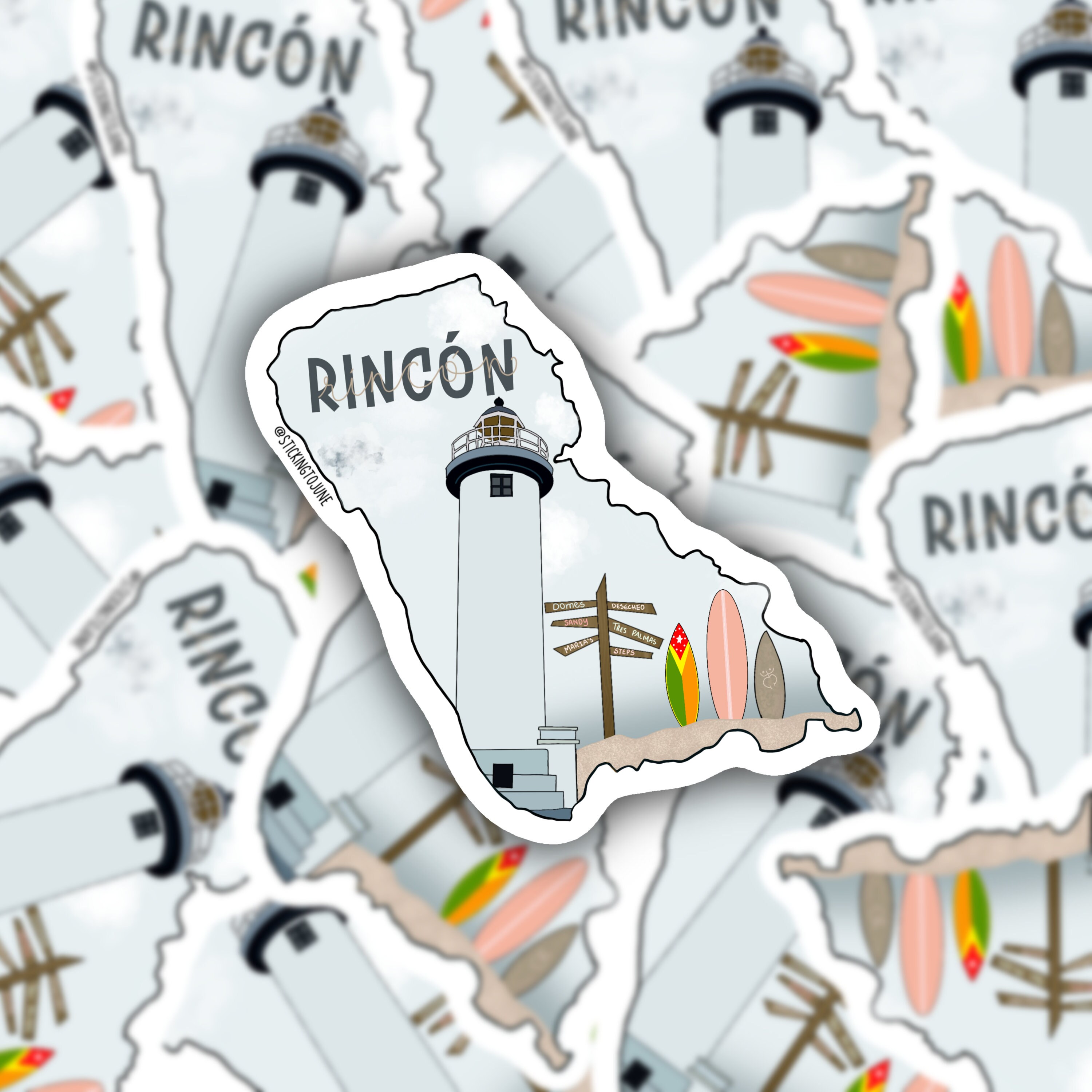 Paper & Party Supplies Bayamon Map Puerto Rico Decal Matte Sticker for ...