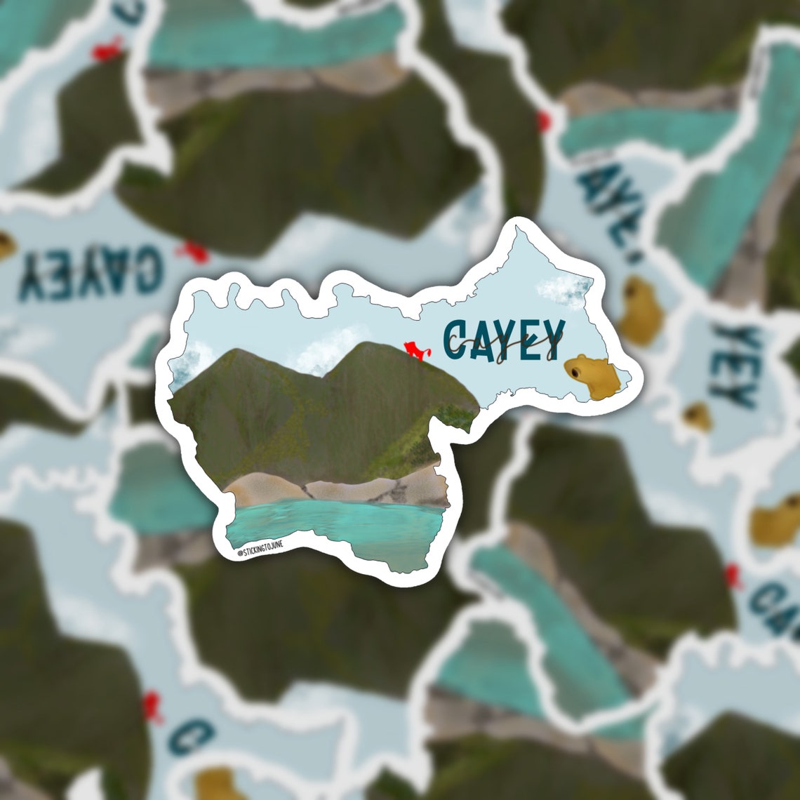 Cayey Map Puerto Rico Calcomanía Mate Pegatina para Portátil, Botellas ...