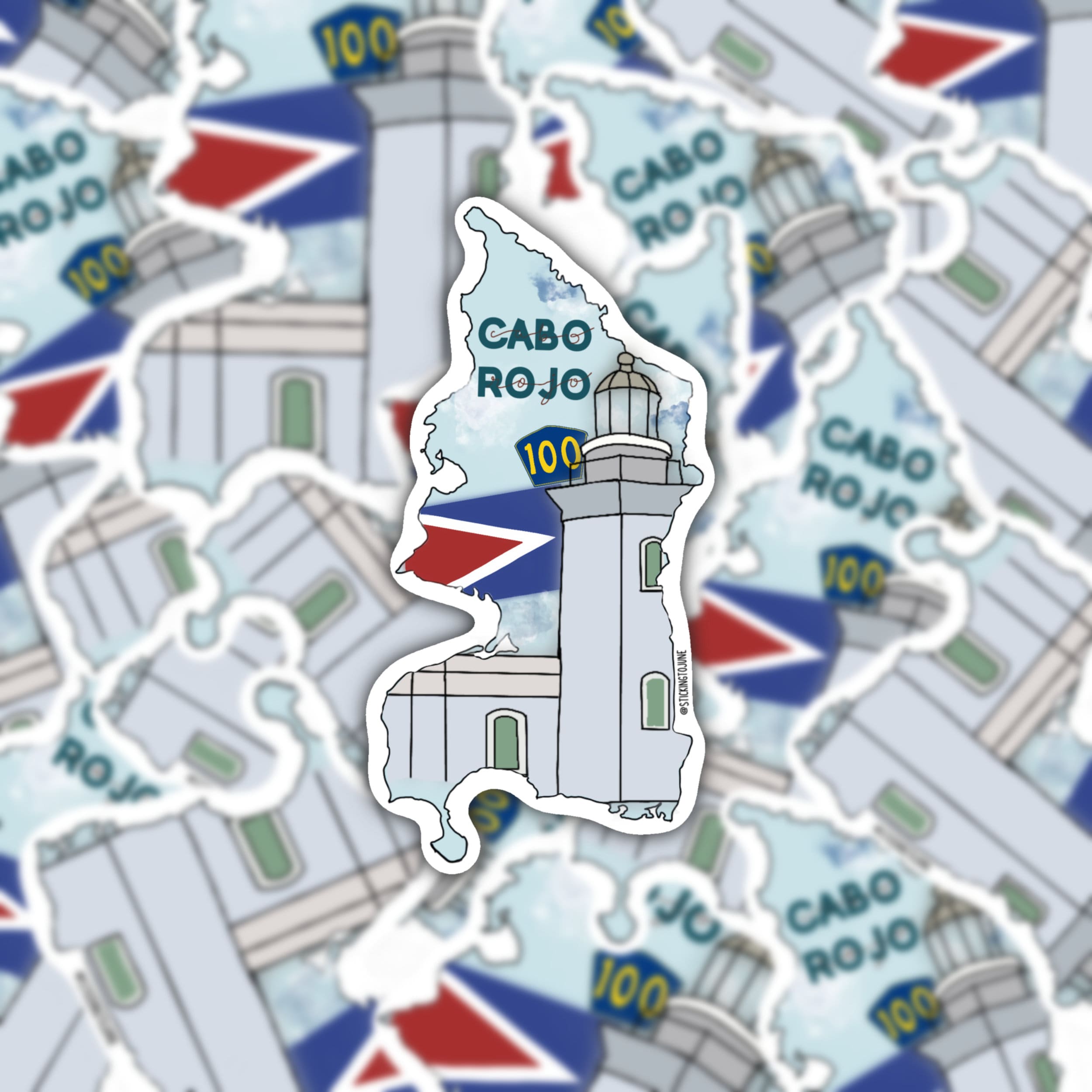 Cabo Rojo Map Puerto Rico Decal Matte Sticker for Laptop, Water Bottle ...