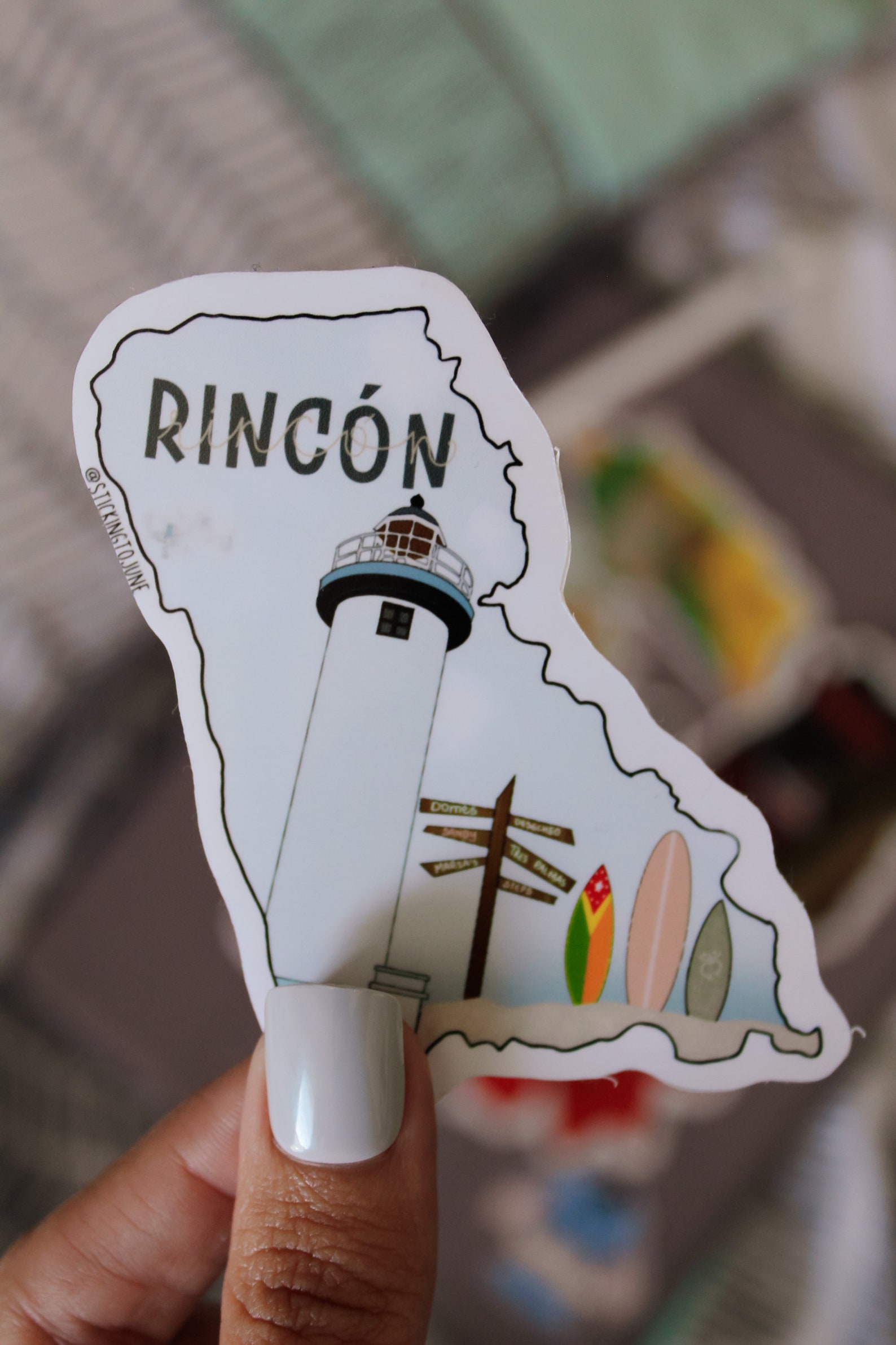 Rincon Map Puerto Rico Decal Matte Sticker for Laptop, Water Bottles ...