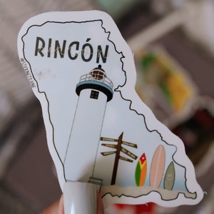 Rincon Map Puerto Rico Decal Matte Sticker for Laptop, Water Bottles ...