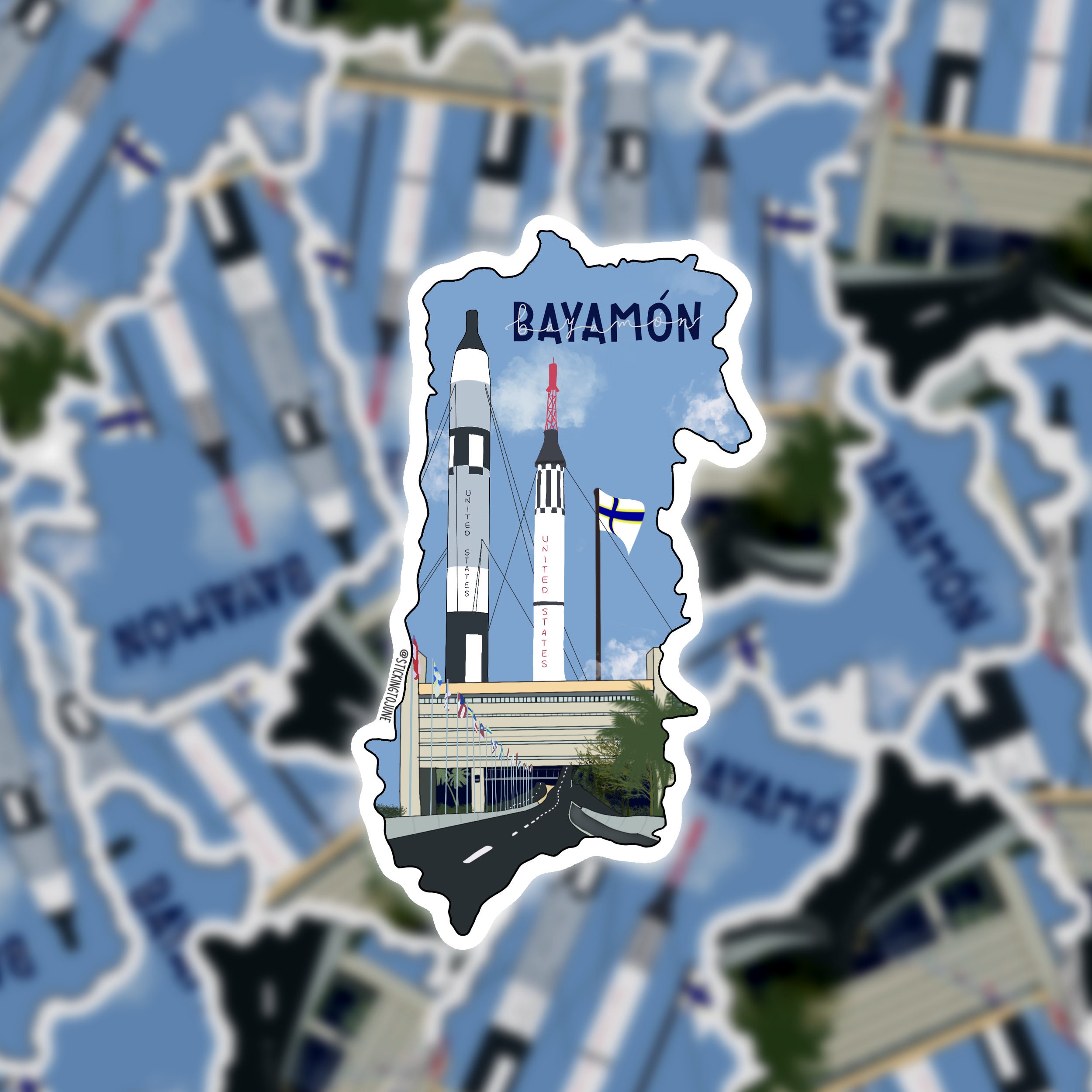Bayamon Map Puerto Rico Decal Matte Sticker for Laptop, Water Bottles ...