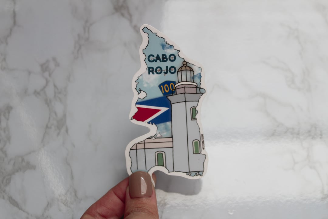 Cabo Rojo Map Puerto Rico Decal Matte Sticker for Laptop, Water Bottle ...