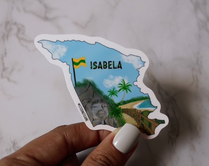 Isabela Map Puerto Rico Decal Matte Sticker for Laptop, Water Bottles ...