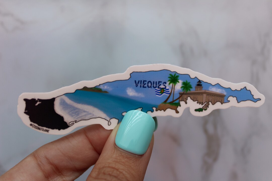 Vieques Puerto Rico Decal Matte Sticker for Laptops, Water Bottles, and ...
