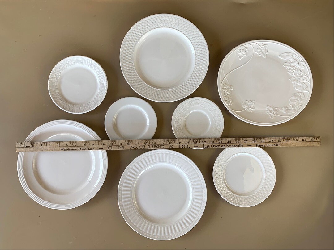 Mismatched Gallery Wall Collection Plates Vintage Collage Display White ...