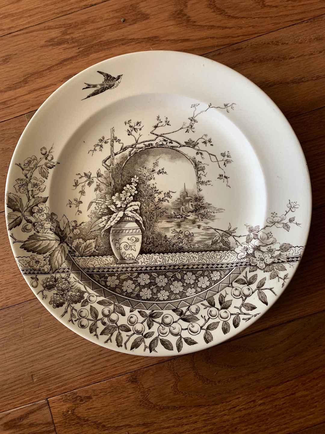 RARE Antique Hill Potteries England Brown Transferware Aesthetic ...