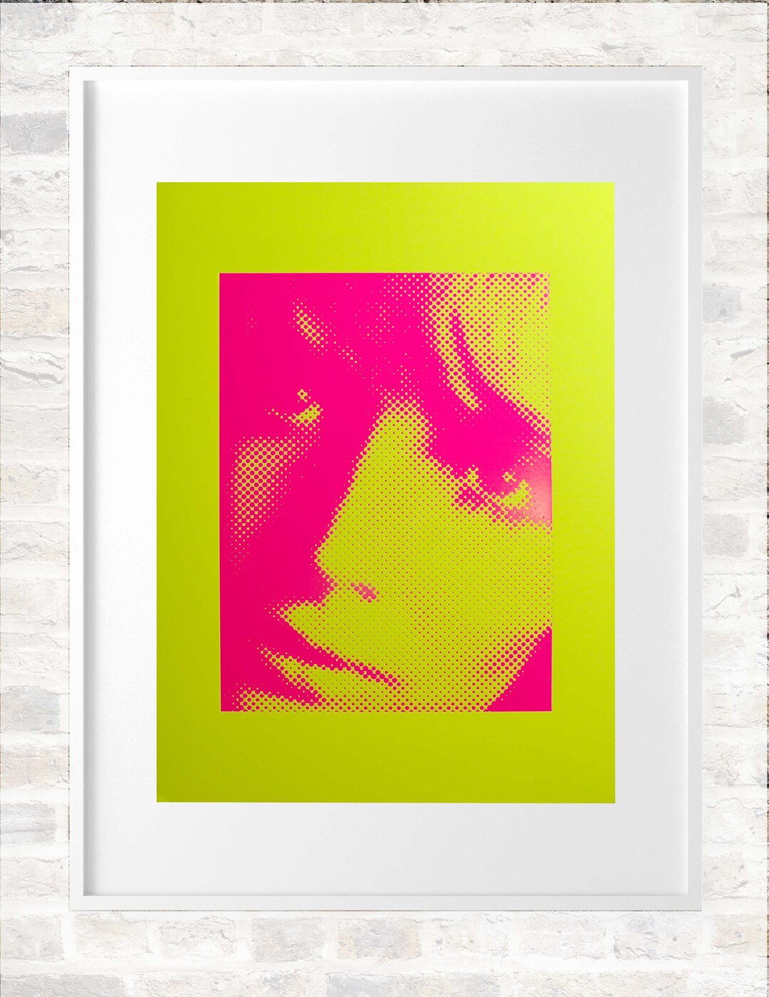 A3 Woman Neon Foiled on Neon Yellow Screenprint "gloria" 1/25 Ltd Ed - Etsy