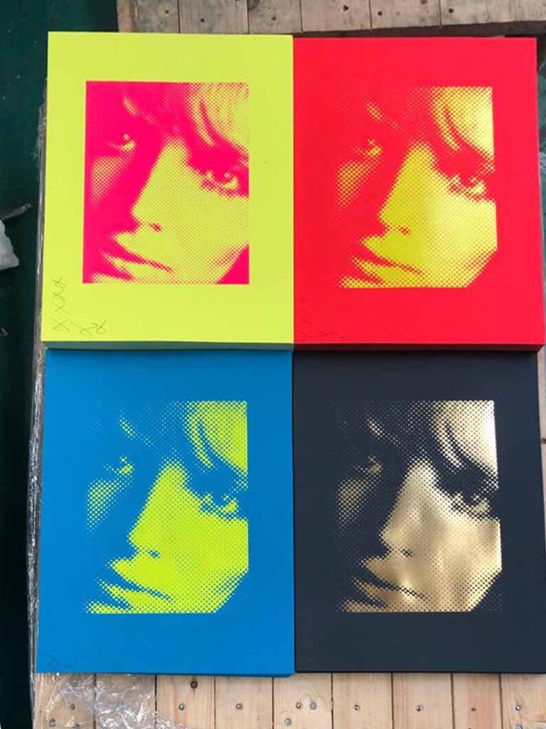 A3 Woman Neon Foiled on Neon Yellow Screenprint "gloria" 1/25 Ltd Ed - Etsy