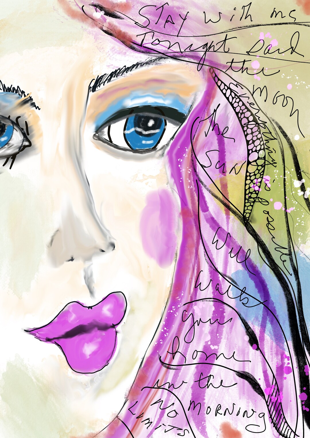 Printable Beauty Queen Original Art Drawing for Pillows and Wall Art - Etsy