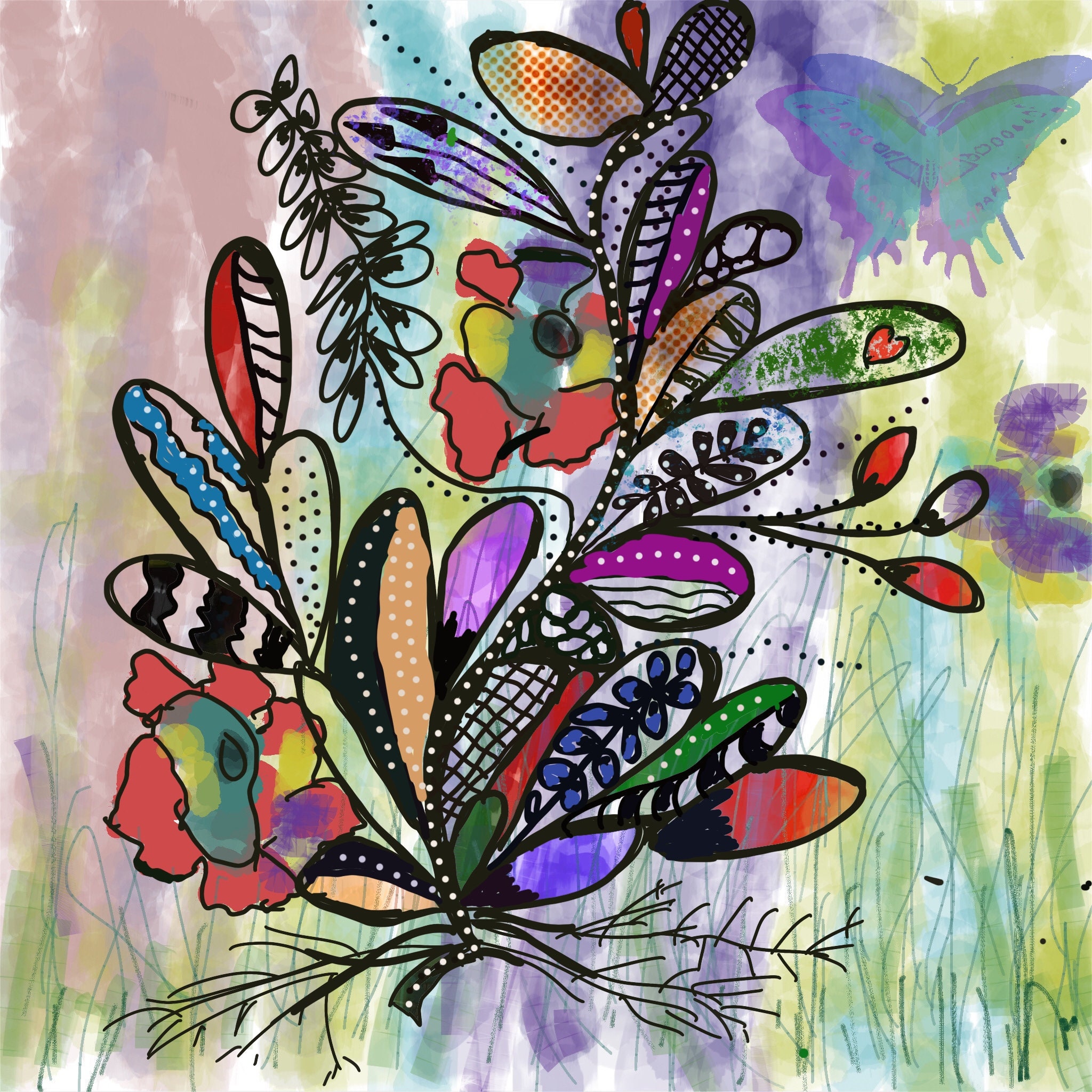 Printable Tree of Life Doodles Wall Art or Pillows - Etsy Australia