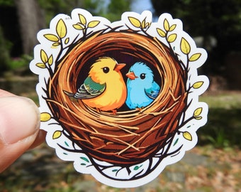 Bird Nest Stickers One Inch Round Seals - Etsy