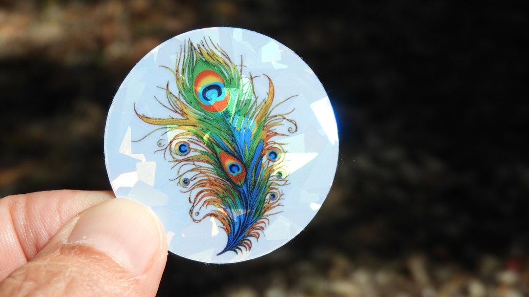 1.5 POPSOCKET Sticker HOLOGRAPHIC Peacock Feather - Etsy