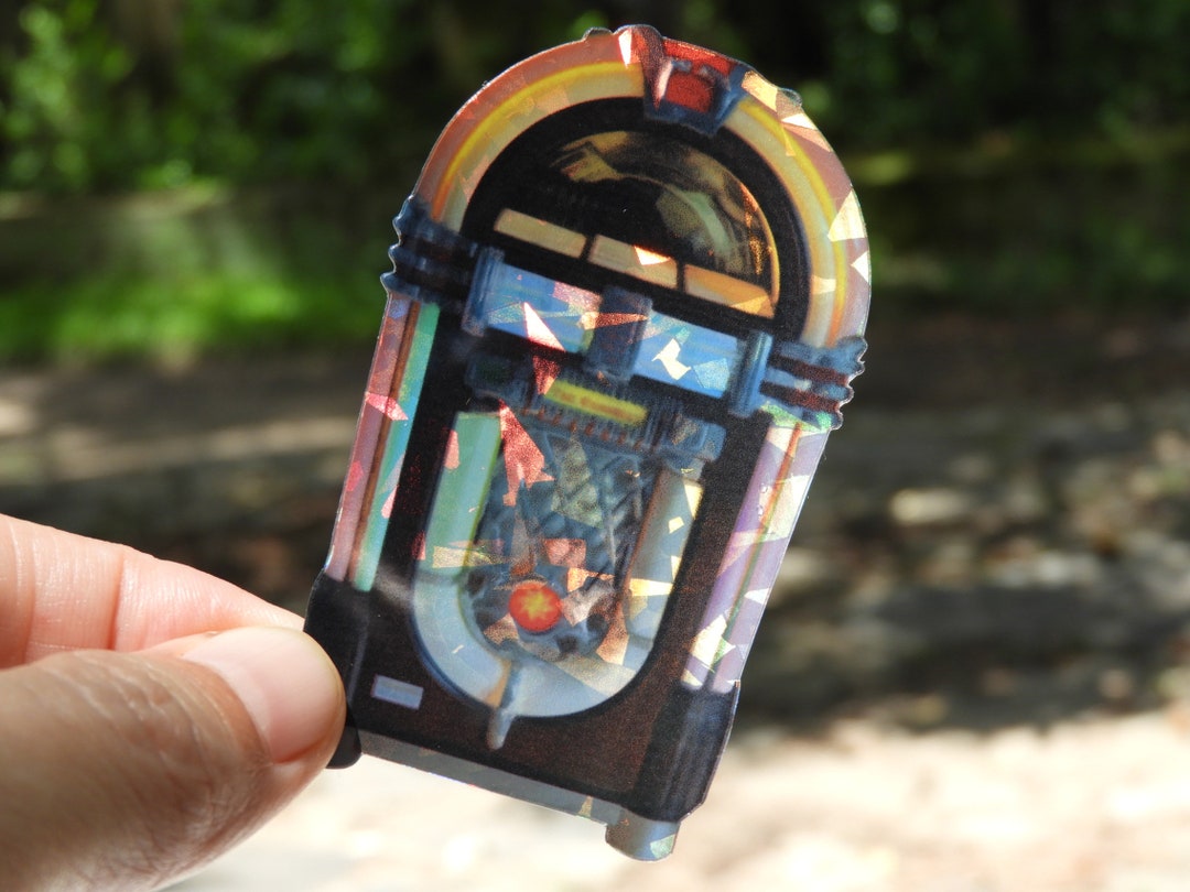 3 Sticker HOLOGRAPHIC Vintage Juke Box STICKER Water Resistant Vinyl 3 ...