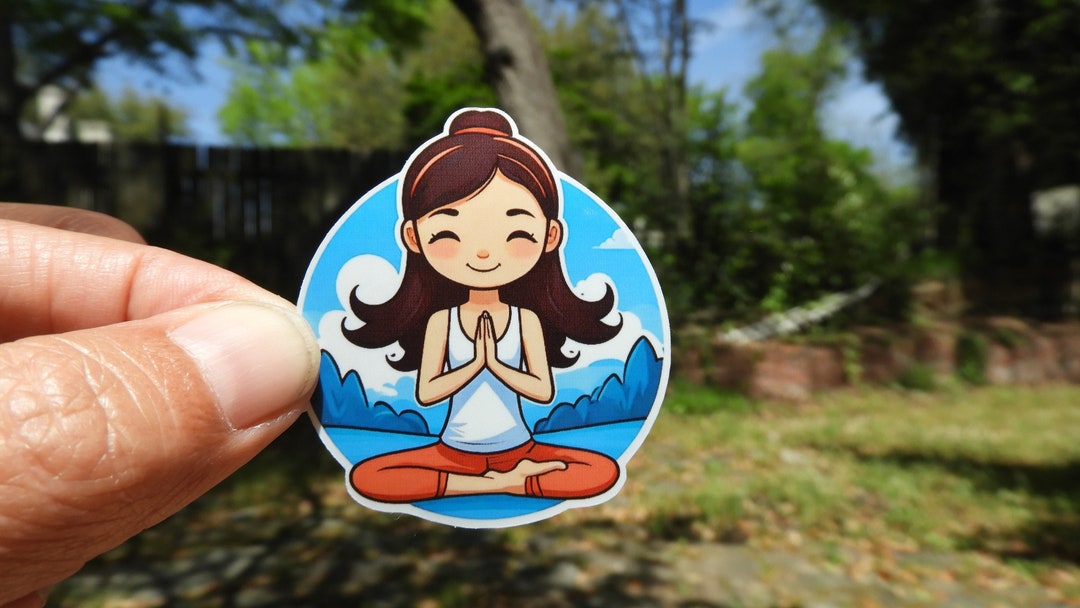 2 Sticker VINYL Yoga Girl STICKER Water Resistant Vinyl 2 Inches, Yogi ...