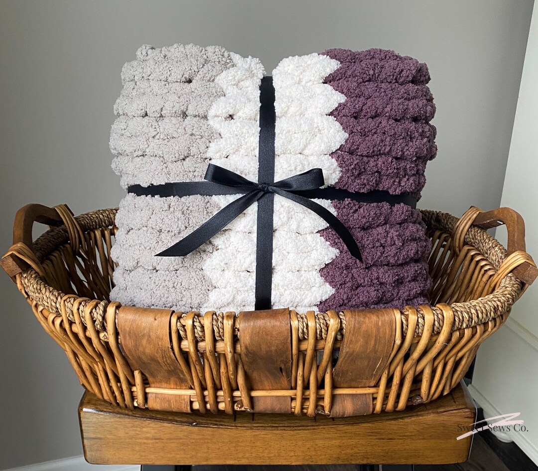 Handmade Chunky Knit Blanket, Cozy Blanket, Chunky Blanket, Knit ...