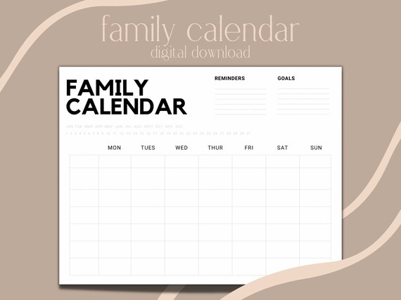 Weekly Family Calendar Digital Download - Etsy