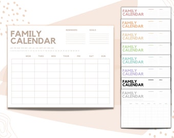 Weekly Family Calendar Digital Download - Etsy