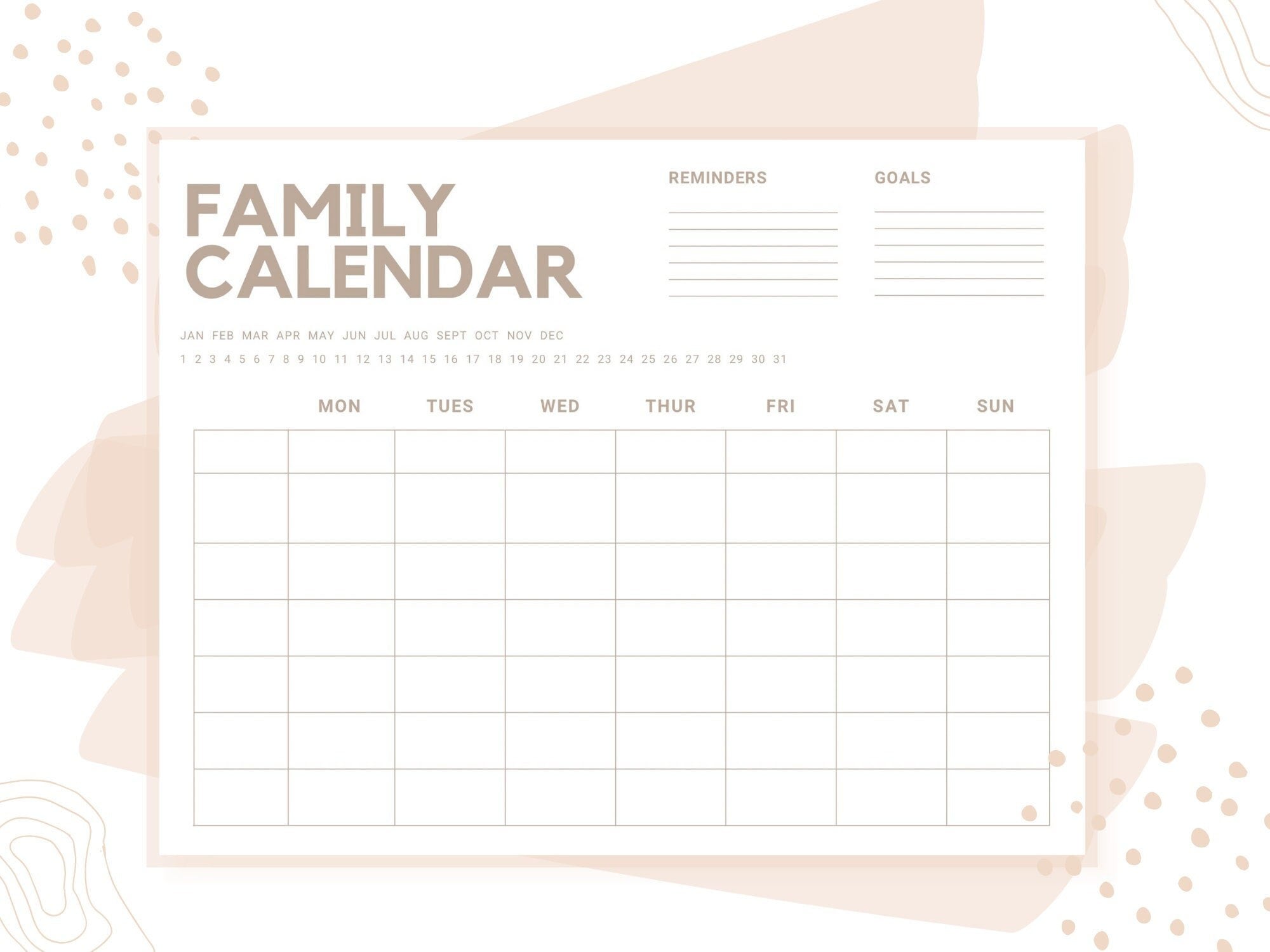 Weekly Family Calendar Digital Download - Etsy