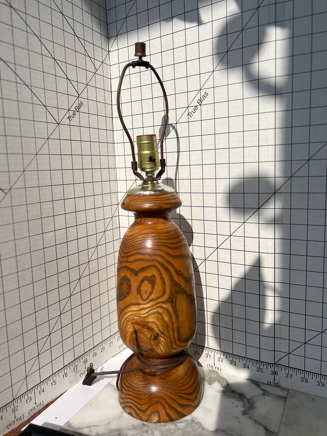 Showstopping, Huge Solid Oak, Turned Wood Table Lamp, Works. - Etsy