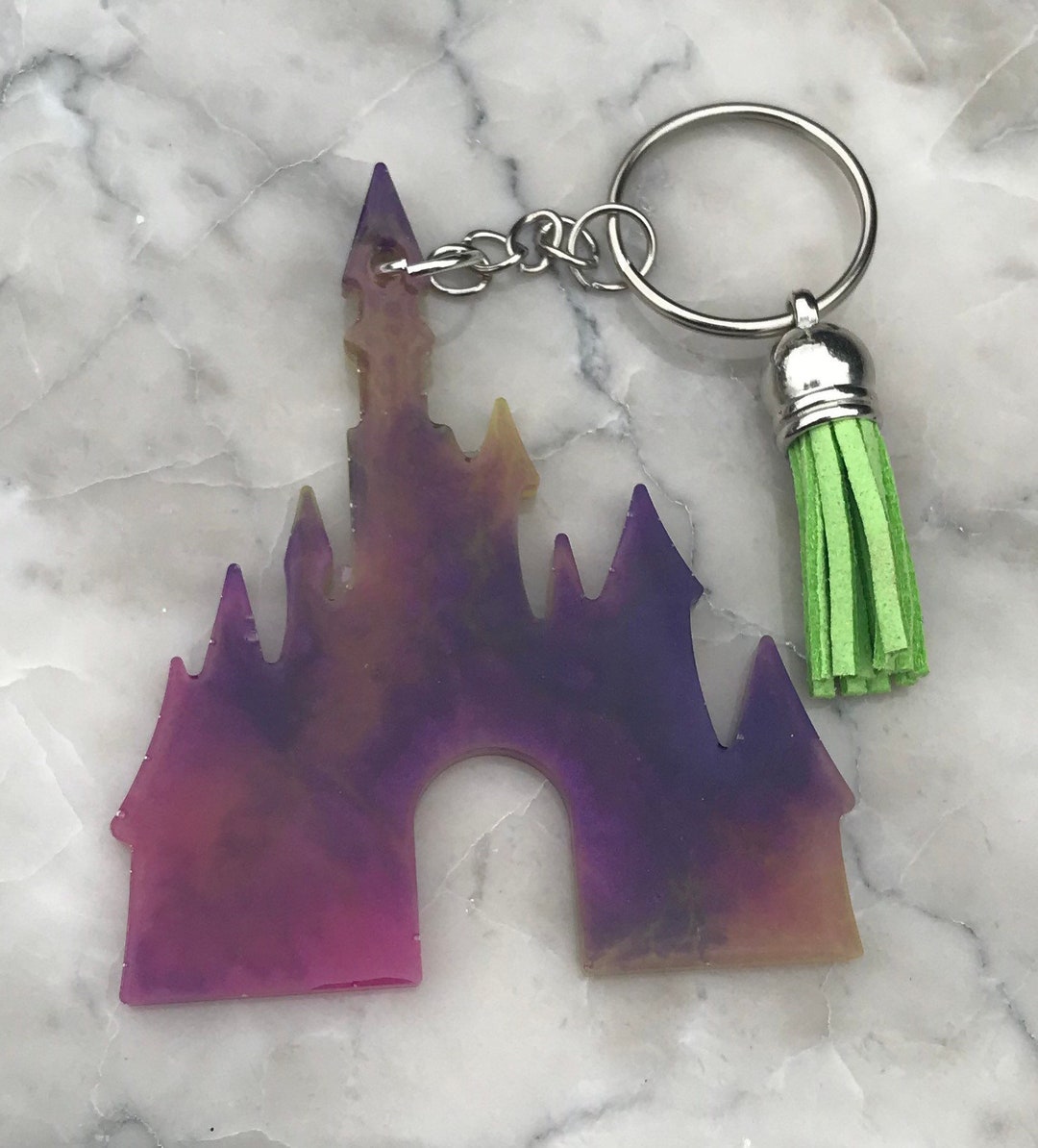 Disney Castle Keychain - Etsy