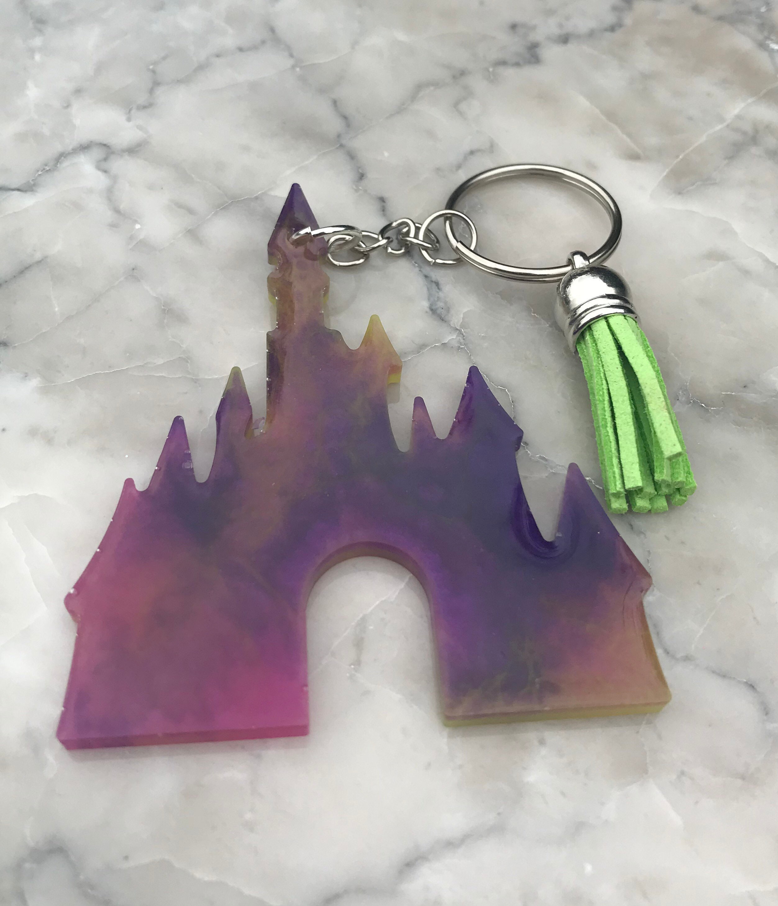 Disney Castle Keychain - Etsy