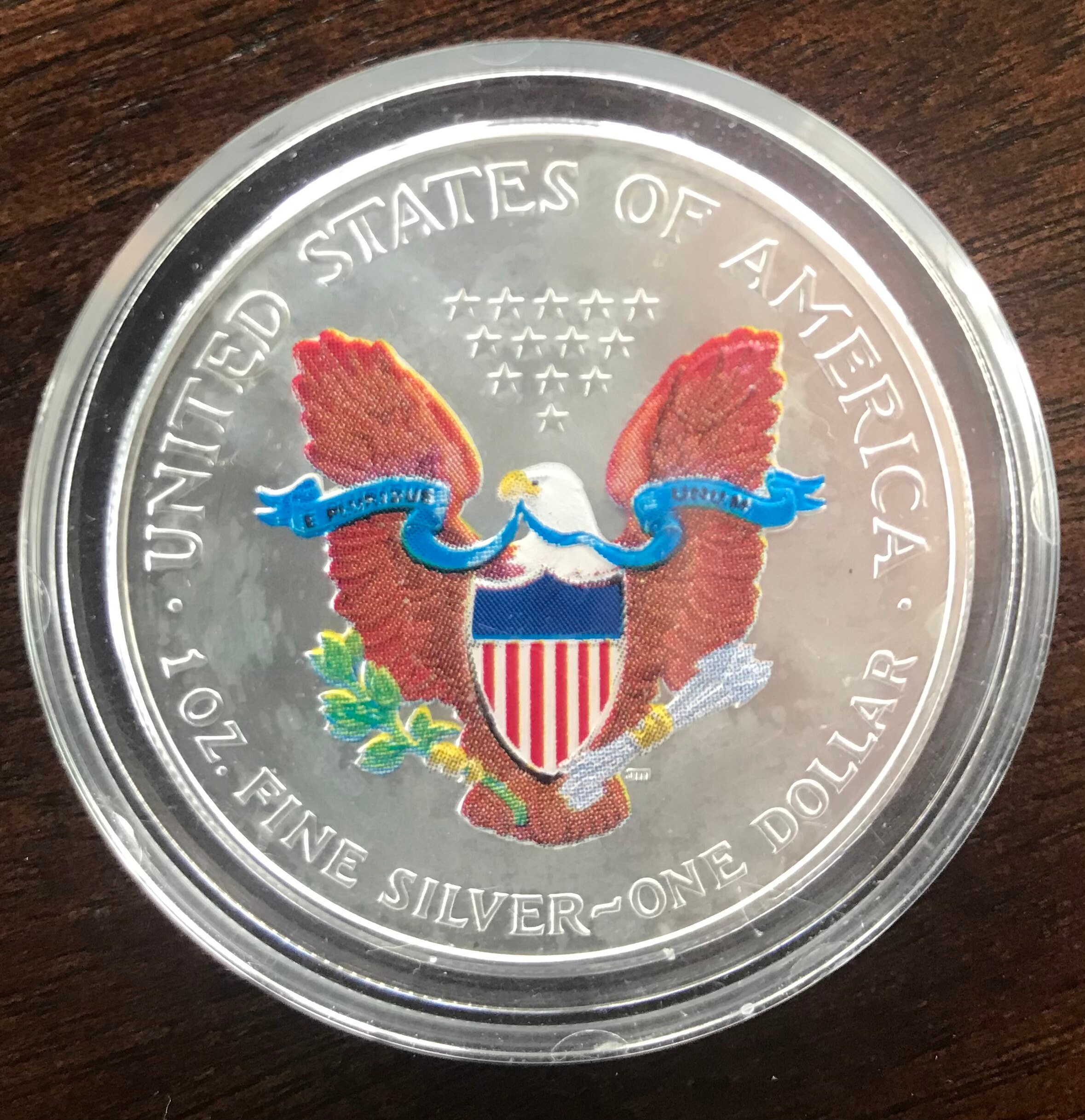 RARE—-2000 Colorized American Silver Dollar Eagle— Painted Both Sides ...