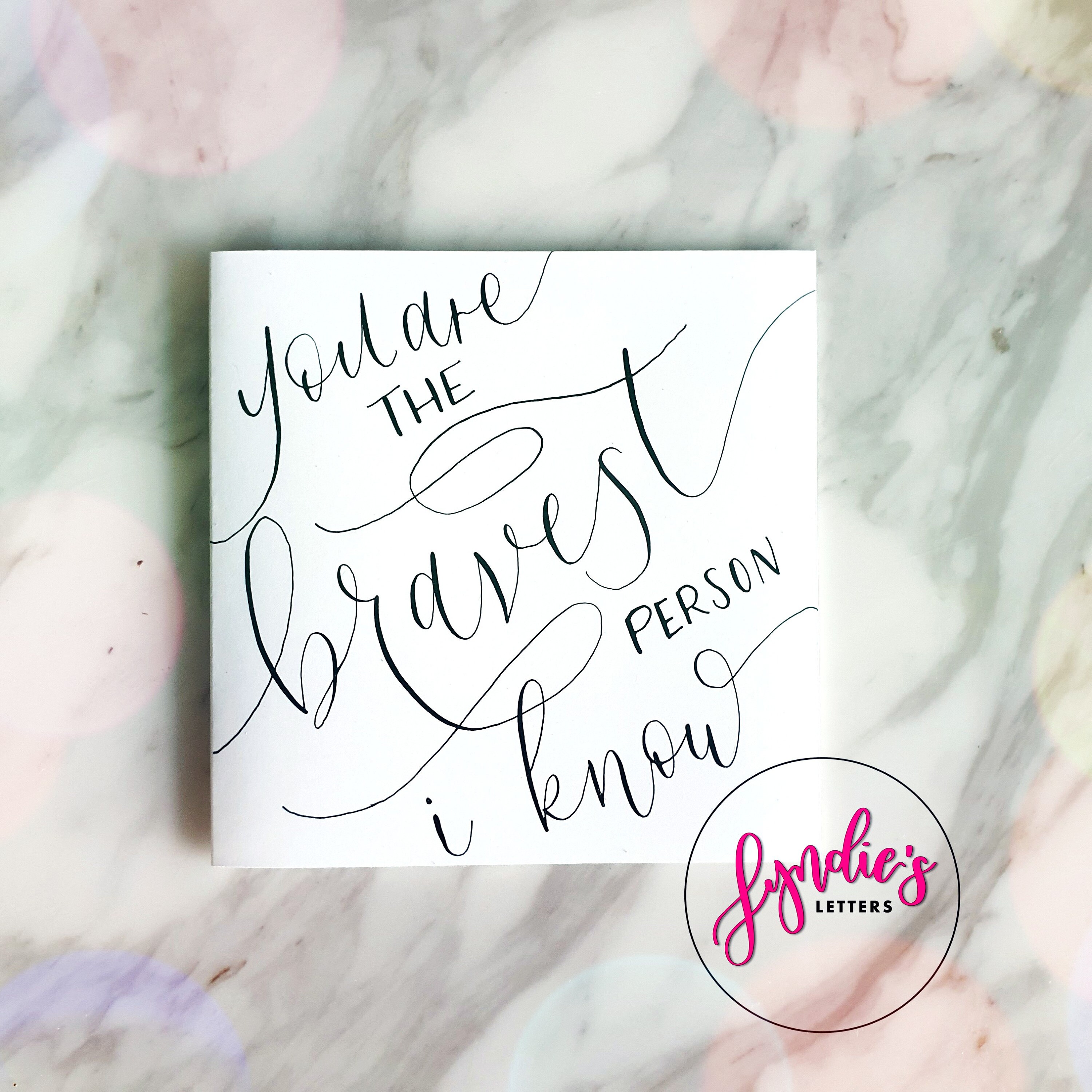 Calligraphy Greeting Card Words of Encouragement | Etsy