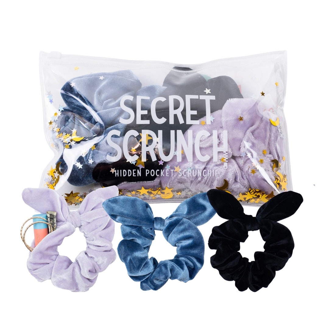 Secret Scrunchie Custom 3 Pack Scrunchies With Zipper Pocket Scrunchie ...