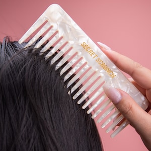 Wide Tooth Acetate Comb for Wet & Dry Hair | Detangling Comb for Thick ...