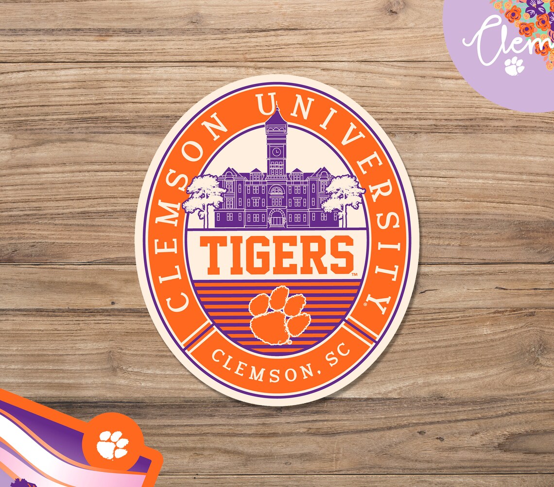 NCAA Clemson Tigers 4 Vinyl Sticker Regal Building | Etsy