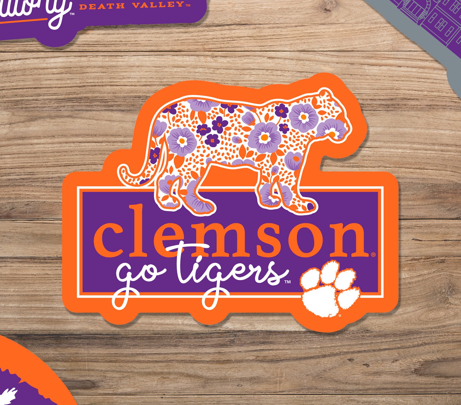 NCAA Clemson Tigers 4 Vinyl Sticker Silhouette Bar | Etsy