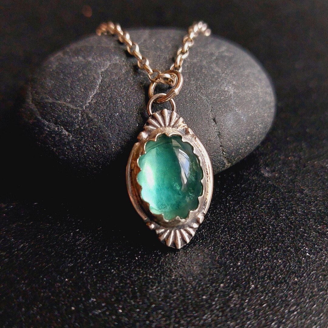 Green Fluorite Pendant, Fluorite Necklace, Fluorite Gemstone Pendant ...