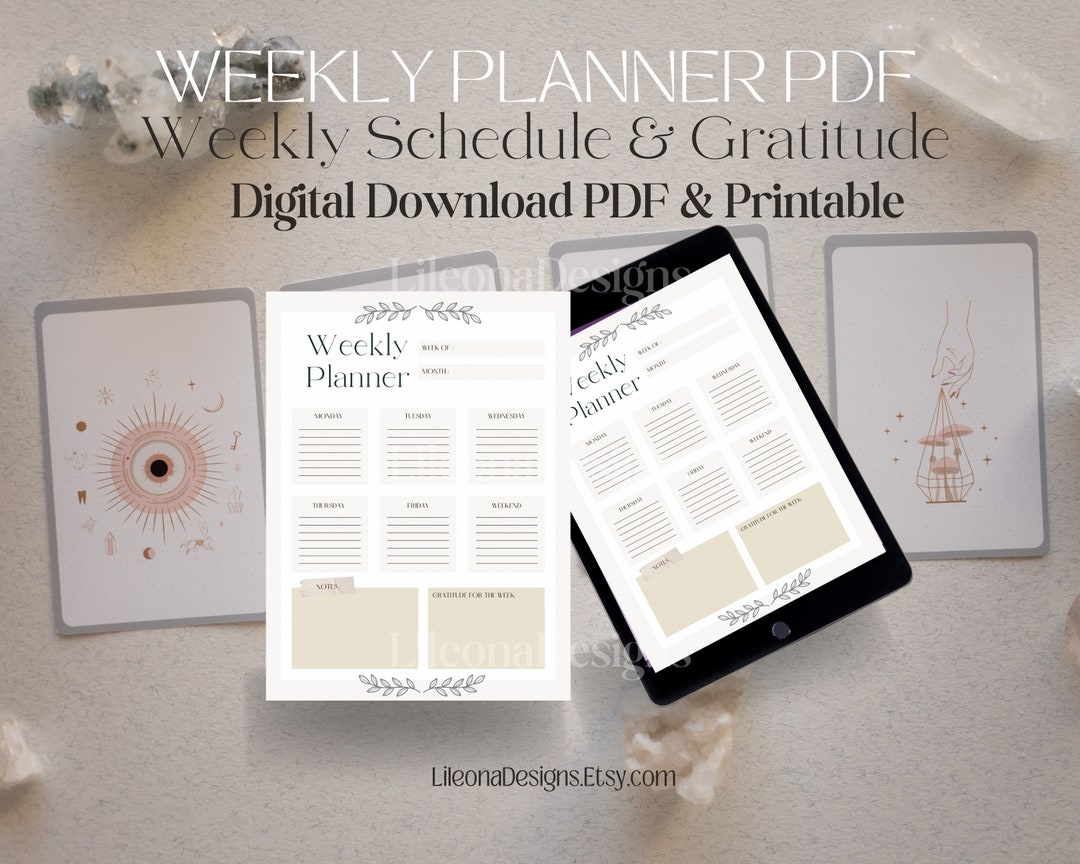 Neutral Weekly Printable PDF Planner , Modern Simple Weekly Digital ...