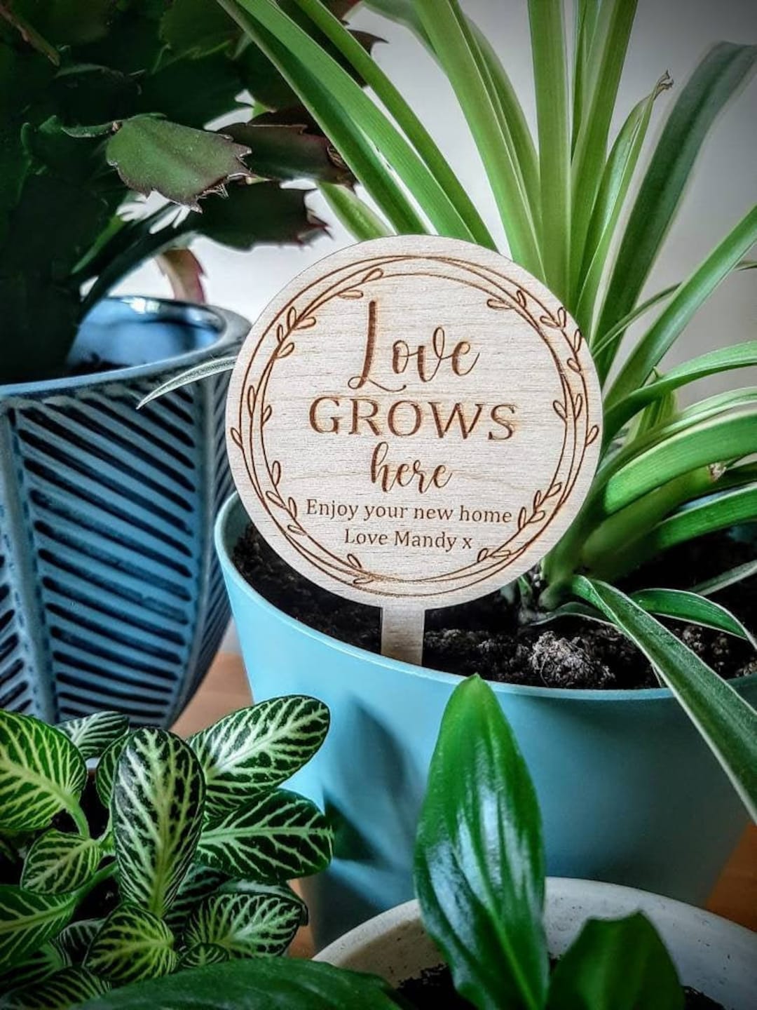 Personalised Plant Gift Sign / Plant Pot Sign - Etsy
