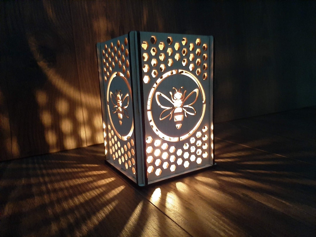 Bee, Wooden Tea Light Holder / Lantern. Bee Design - Etsy