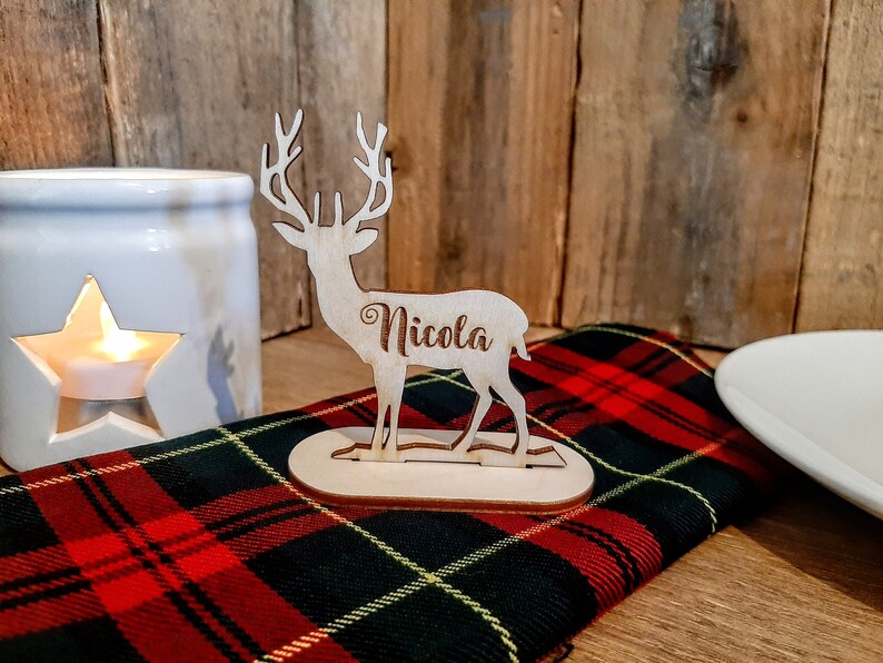 Christmas Place Settings- Personalised Reindeer - Etsy