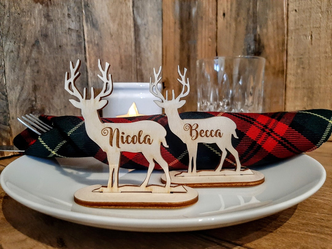 Christmas Place Settings- Personalised Reindeer - Etsy