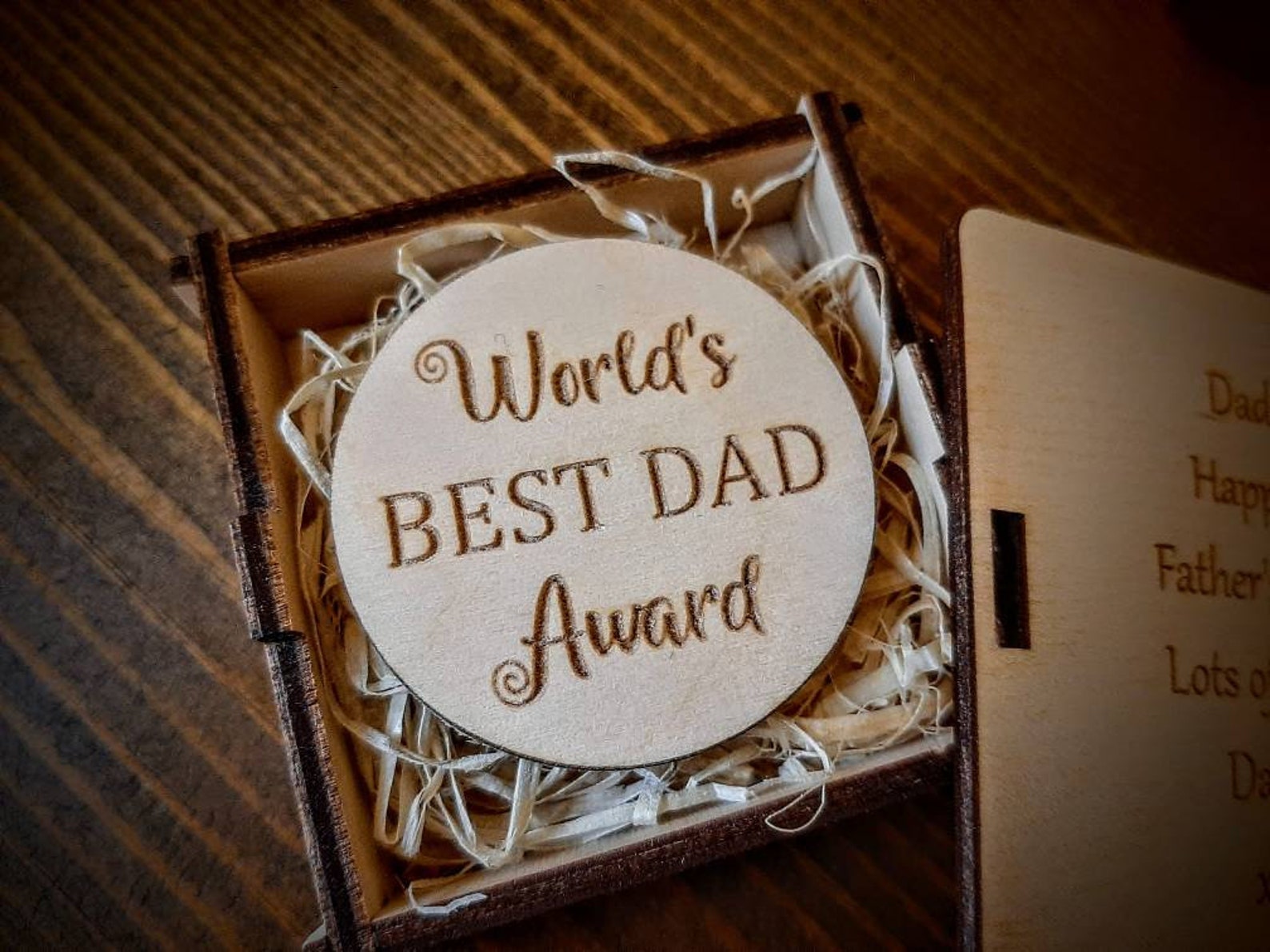 Worlds Best Dad Award / Keepsake / Personalised Engraving / - Etsy