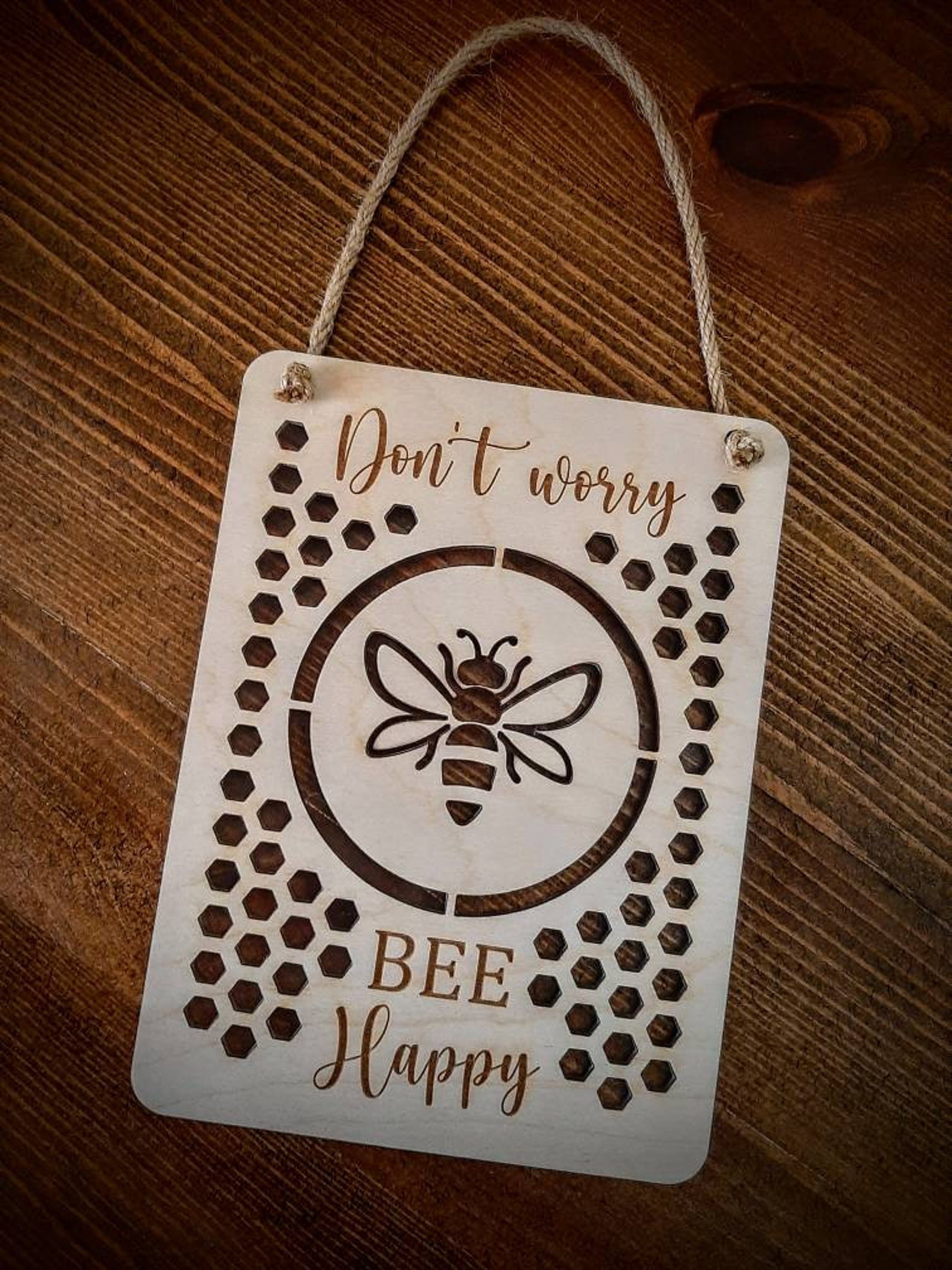 Bee hanging plaque don't worry bee happy. | Etsy
