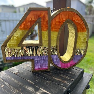 Number 40th Pinata: Custom Colors, 40th Birthday Party Decoration - Etsy