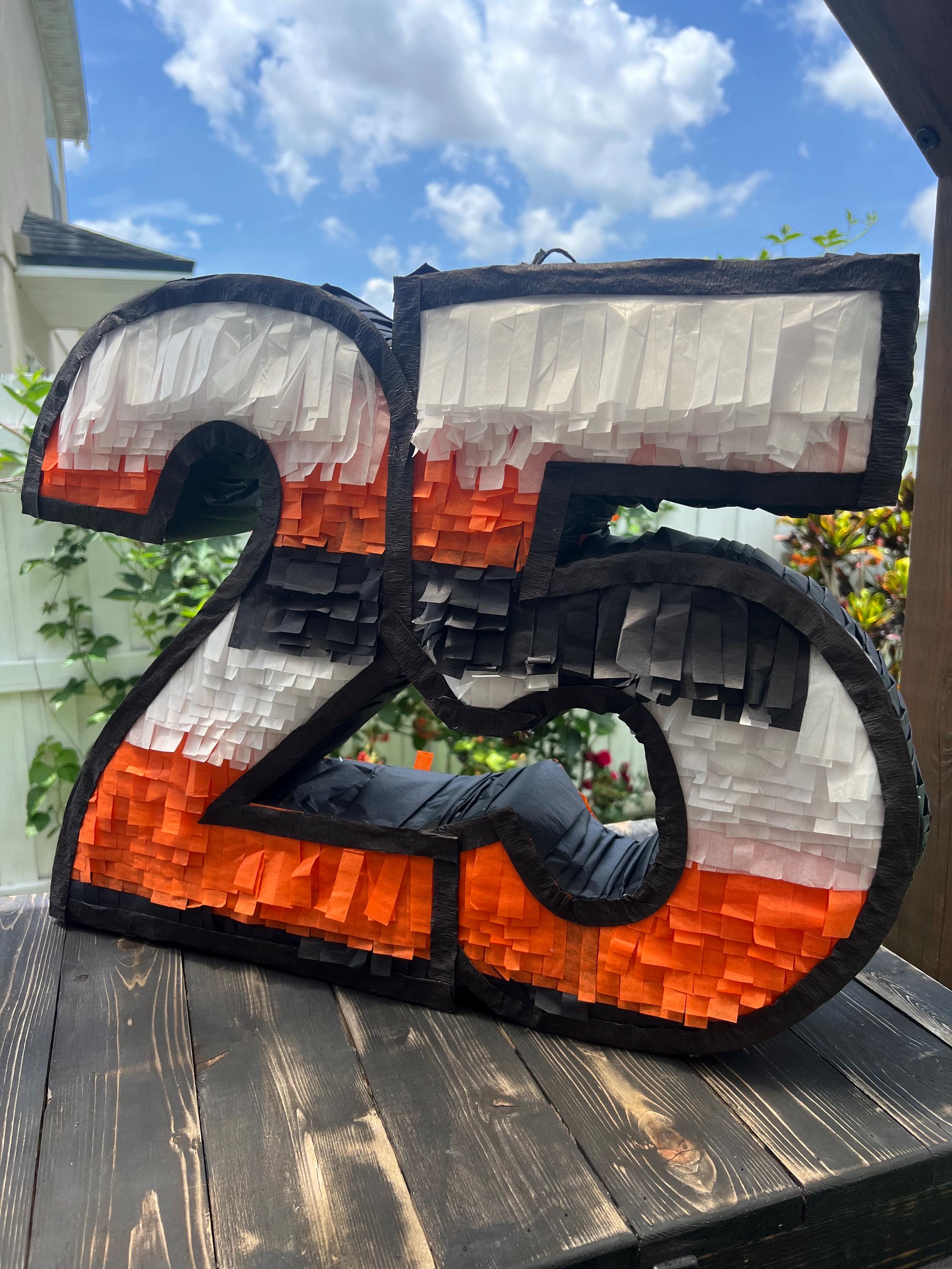 Number 25th Pinata (custom Colors) 25th Birthday - Etsy