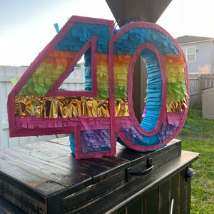 Number 40th Pinata custom Colors 40th Birthday Pinata 40th Birthday ...