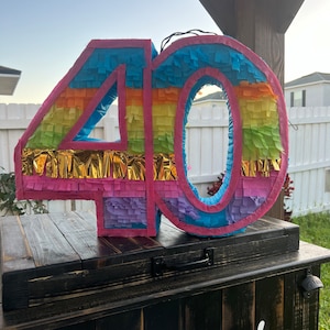 Number 40th Pinata custom Colors 40th Birthday Pinata 40th Birthday ...