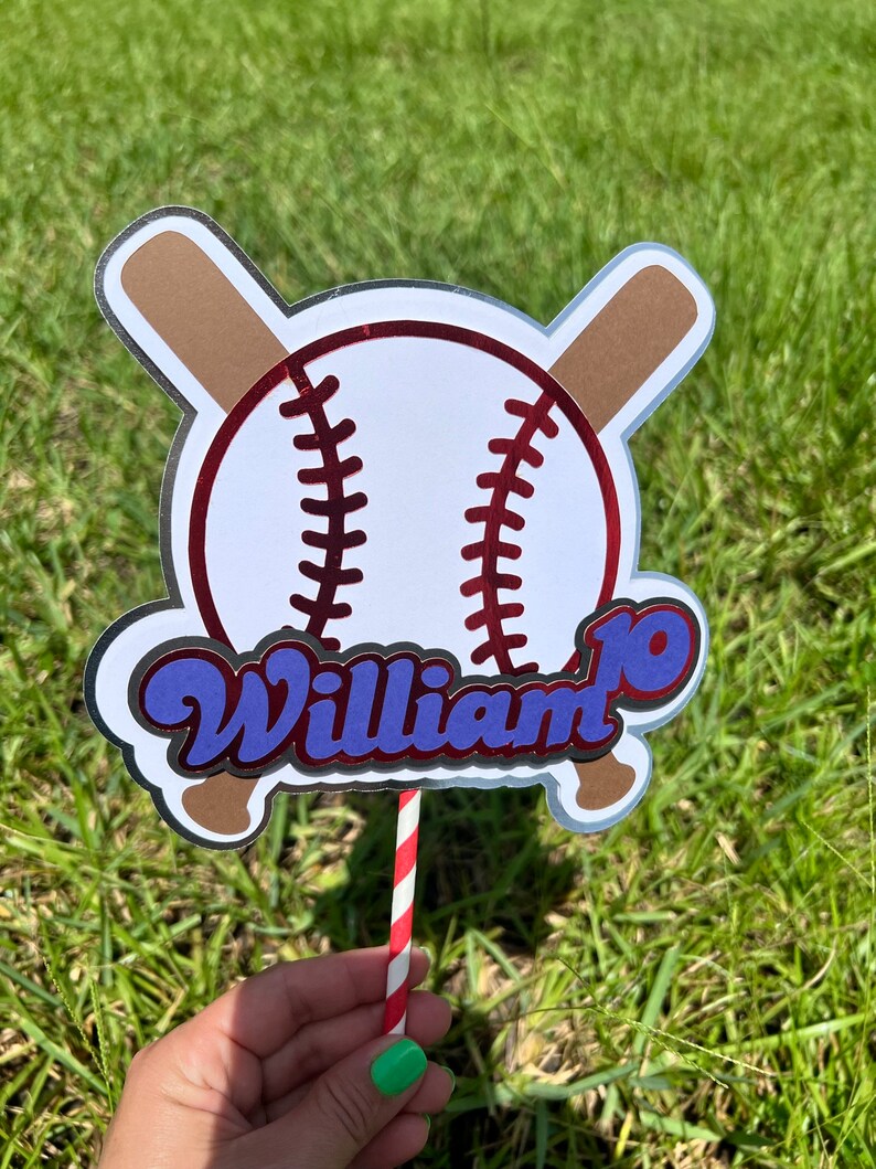 Baseball Cake Topper With Name and Age - Etsy
