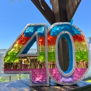 Number 40th Pinata (custom Colors) 40th Birthday Pinata 40th Birthday ...
