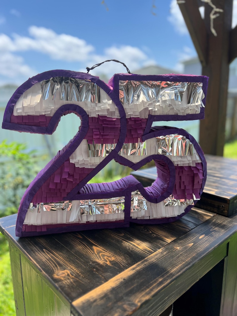 Number 25th Pinata (custom Colors) 25th Birthday - Etsy